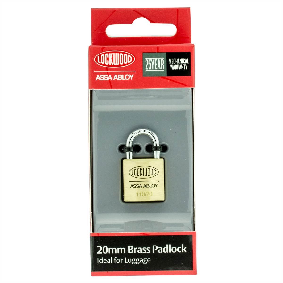 PADLOCK 110 SERIES LOCKWOOD 20MM BRASS 1 — Island Enterprises Limited