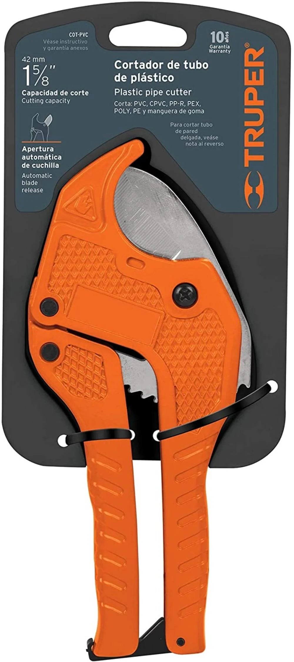RATCHETING PVC PIPE CUTTER 41MM TRUPER — Island Enterprises Limited